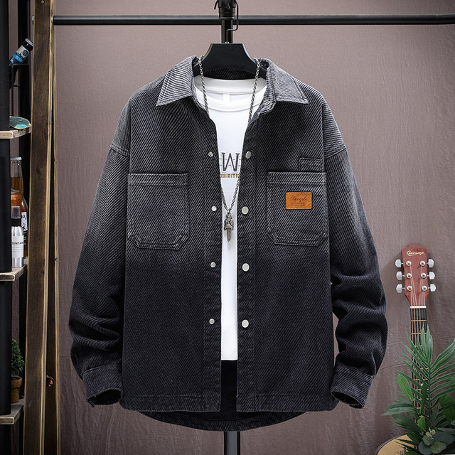 Gradient denim jacket men's spring and autumn trendy brand teenage ...