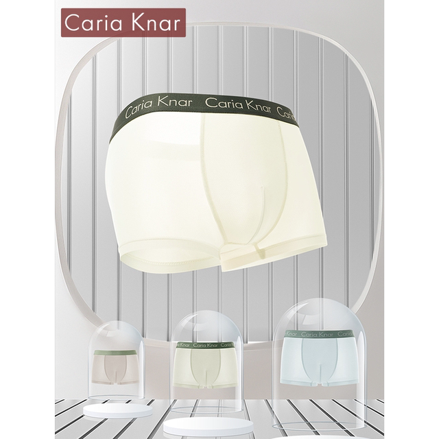 CariaKnar men's underwear seamless ultra-thin ice silk boxer shorts sports honeycomb breathable ...