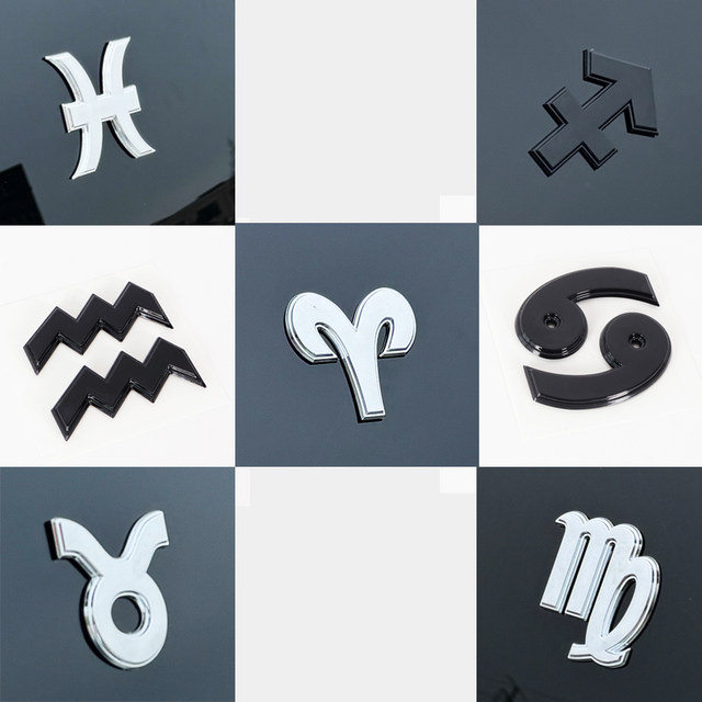 Car personality 12 twelve constellations car logo car stickers 3D three ...