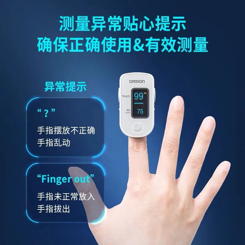 Omron HPO-100 Finger Pulse Oximeter - Blood Oxygen Saturation Monitor