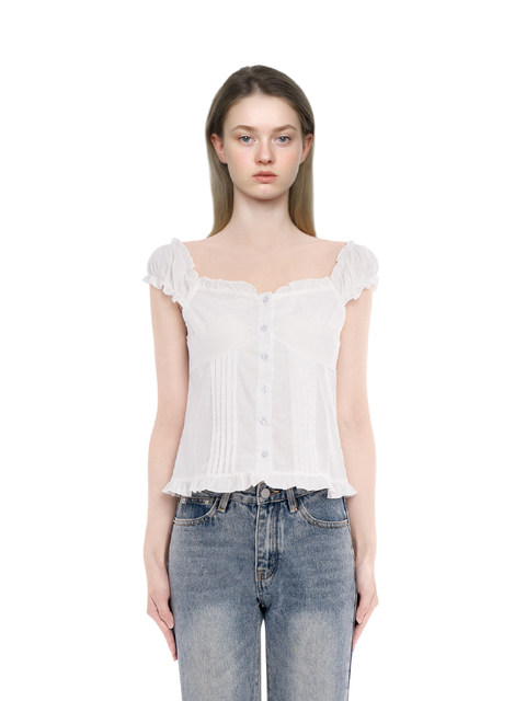 BM top for women 2025 new summer solid color black ears single-breasted ...