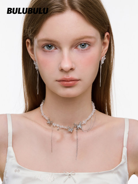 BULUBULU Transformation Word Series Short Necklace Butterfly Tassel ...