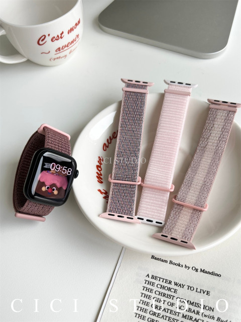 iWATCH strap S10 nylon S9 watch band -breathable nylon back ring magic ...