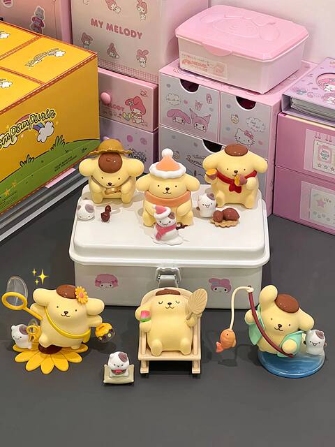 Genuine MINISO Pudding Dog Childhood Seasons Series Blind Box Flocking ...