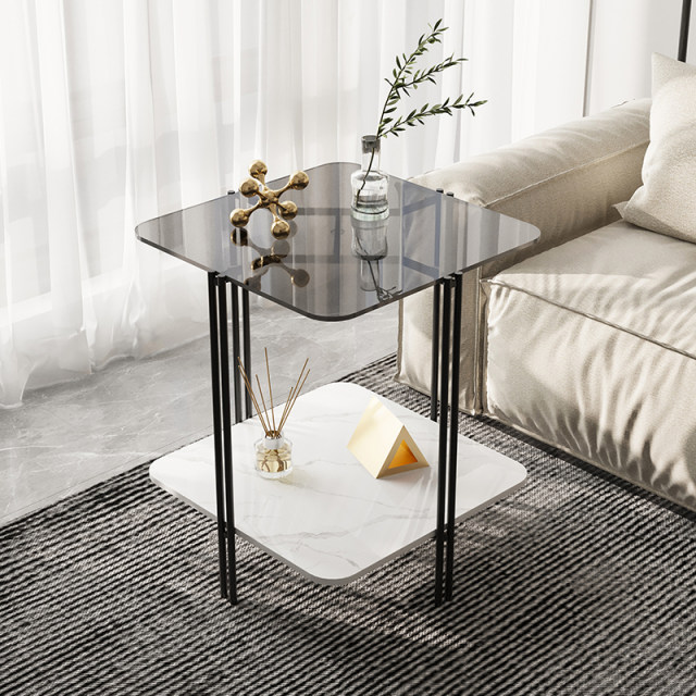 Modern minimalist living room sofa small table side cabinet bedside ...