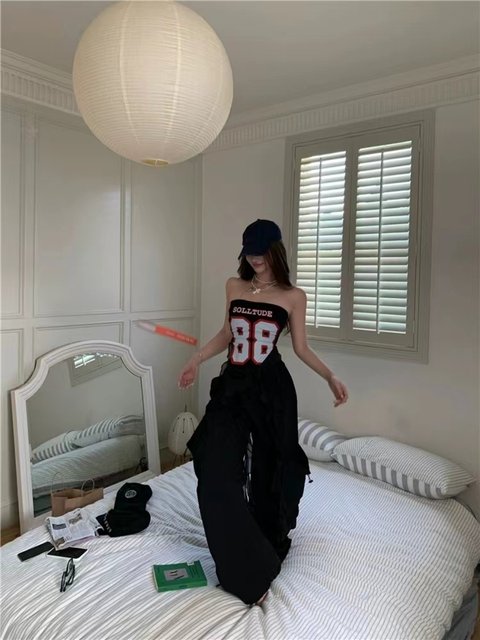 Hot Girl Suit 2024 Summer New Design Streamers Sexy Tubeless Vest Top ...