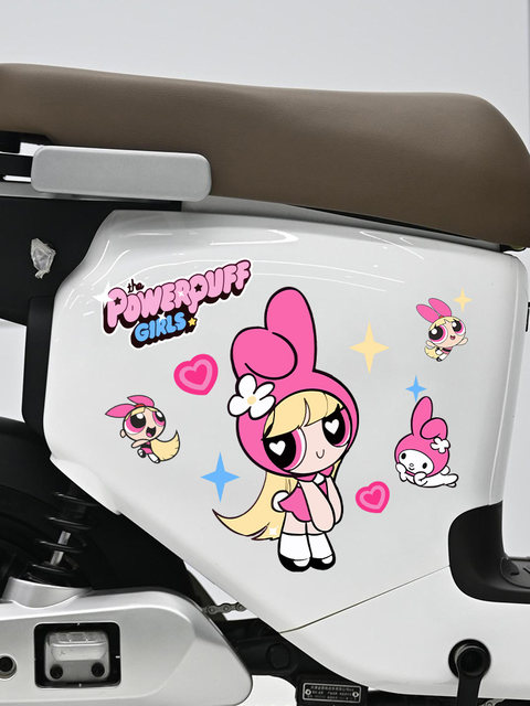 Powerpuff Girls Electric Motorcycle Personalized Decorative Creative ...