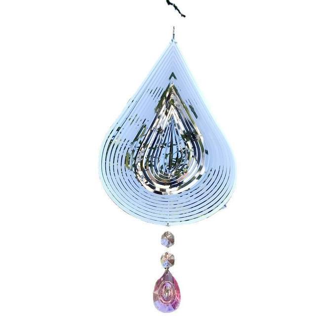 Stainless steel mirror light 3D rotating wind turning home gardening ...