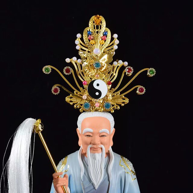 Sancheng Taozu Taishang Laojun Statue with Phoenix Crown Headdress, Tai ...