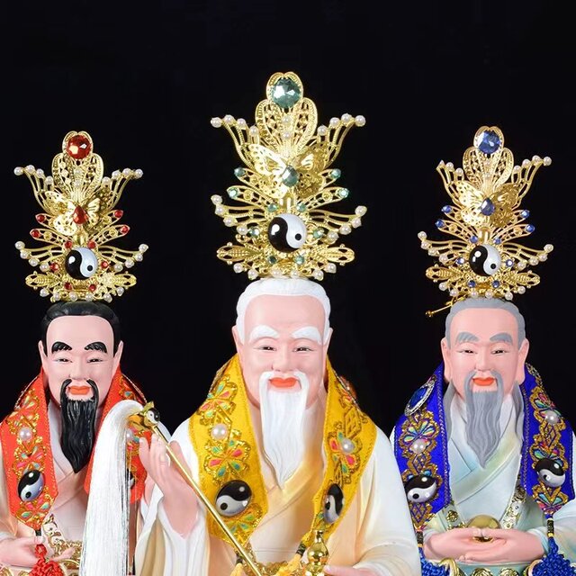 Sancheng Taozu Taishang Laojun Statue with Phoenix Crown Headdress, Tai ...