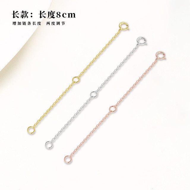 925 sterling silver extension chain necklace bracelet extension 18K ...