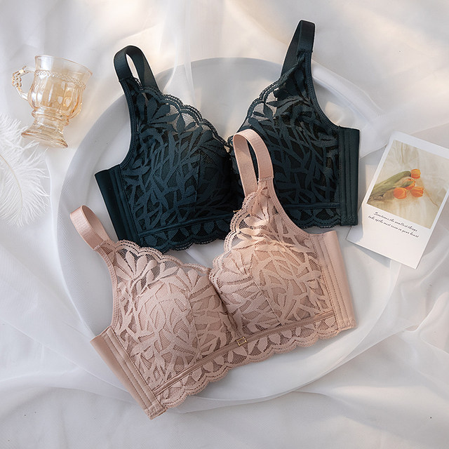 Natural latex cotton underwear, women's wire-free push-up bra ...