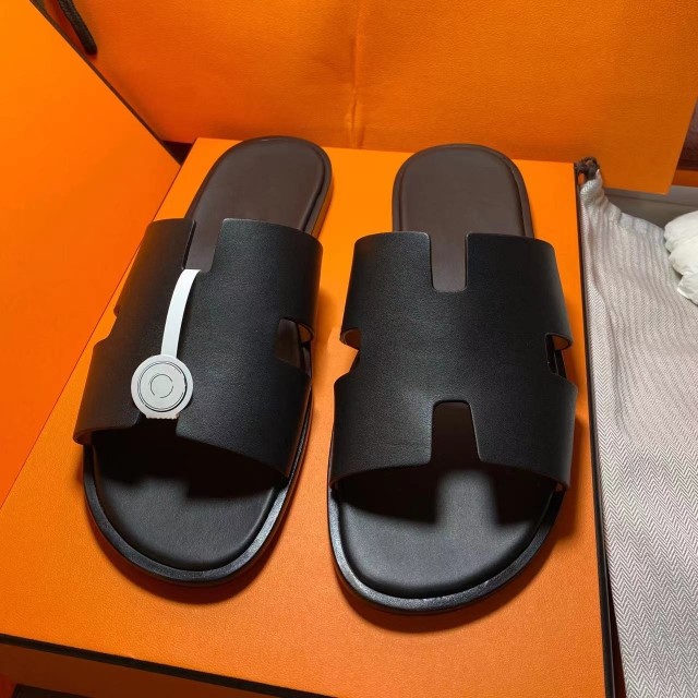 Men's genuine leather sandals, all cowhide European station h slippers ...