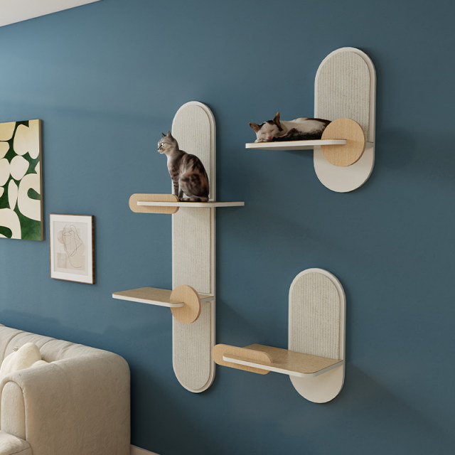 Ragdoll cat springboard wall cat jumping platform toy solid wood ...