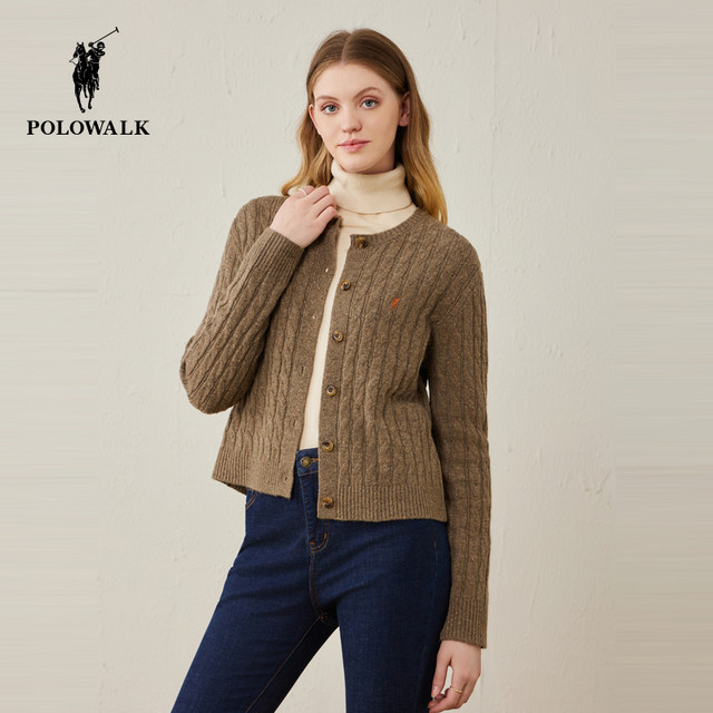 POLOWALK Ms. Wool sweater new 2024 autumn and winter twisted knitted ...