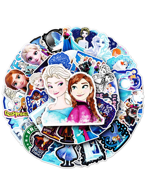 100 Frozen Stickers Children's Cute Girl Heart Princess Anna Aisha ...