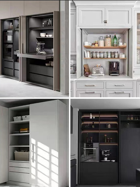 Wardrobe hidden folding back rotor track Cabinet door telescopic side ...