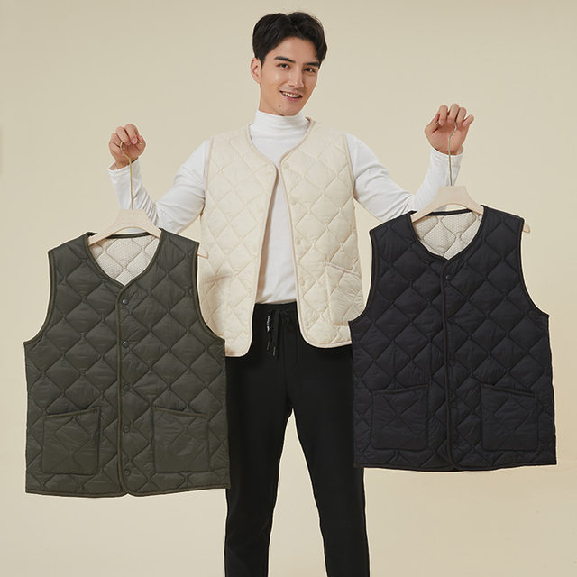 Five white goose vests inflatable velvet 100 cotton wool autumn winter ...