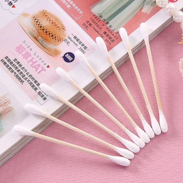 Disposable cotton swab, ear makeup makeup, clean cotton stick double ...
