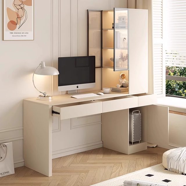 Cream style desk and dresser combined with home writing desk, bedroom ...