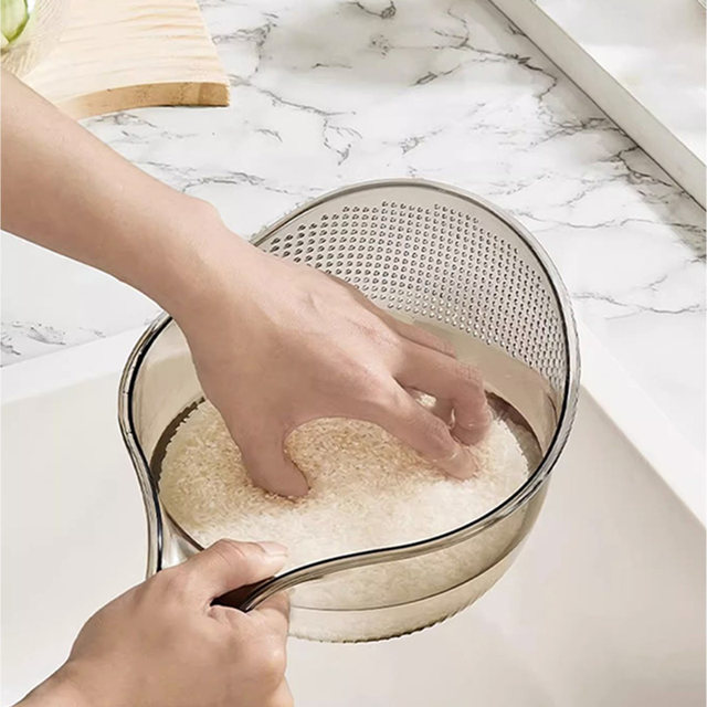 Kitchen rice-washing artifact, rice-washing sieve, rice-washing basin ...