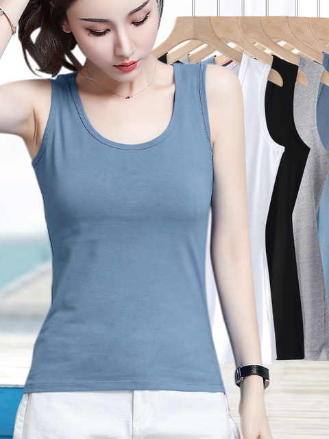 Women's inner wear versatile bottoming vest summer outer wear pure ...