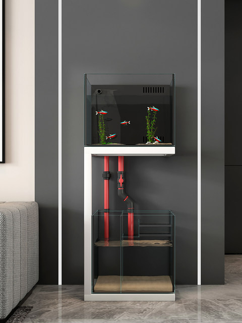 Three -legged fish tank special shelf simple double -layer base metal ...