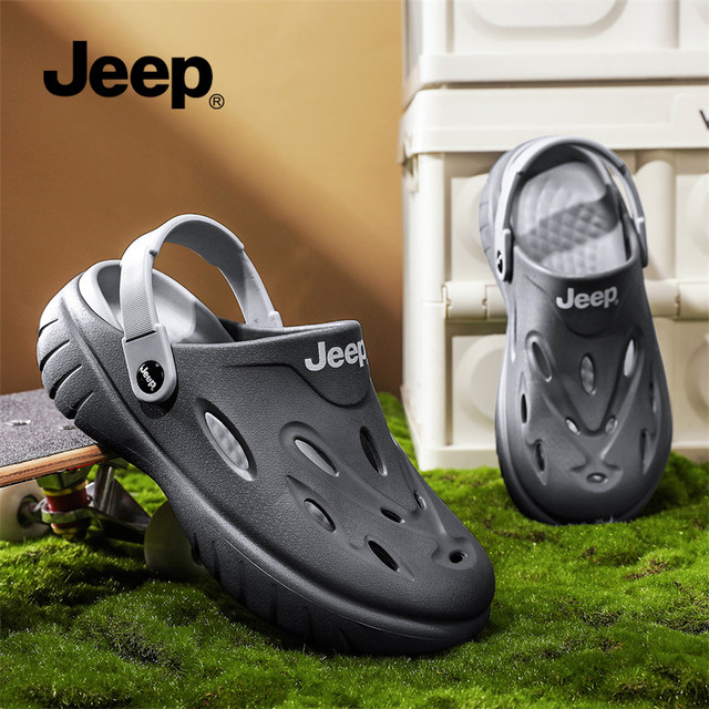 JEEP Jeep Crocs Men's Summer Outer Slippers 2024 New Baotou Sandals Men ...