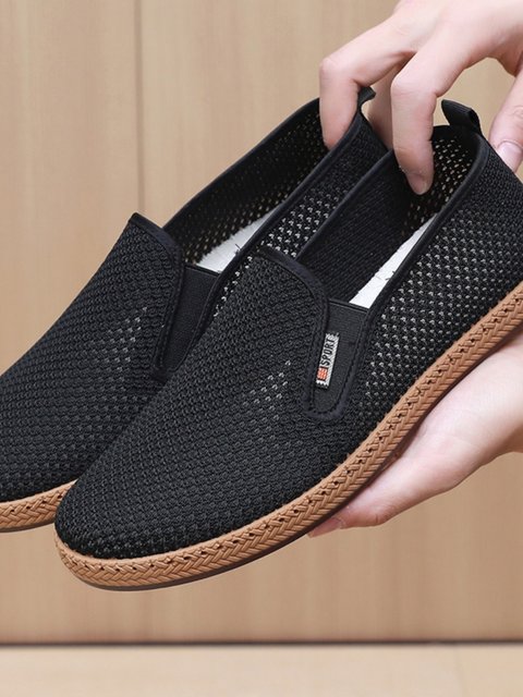 Old Beijing mugwort cloth shoes men's mesh soft sole breathable and non ...