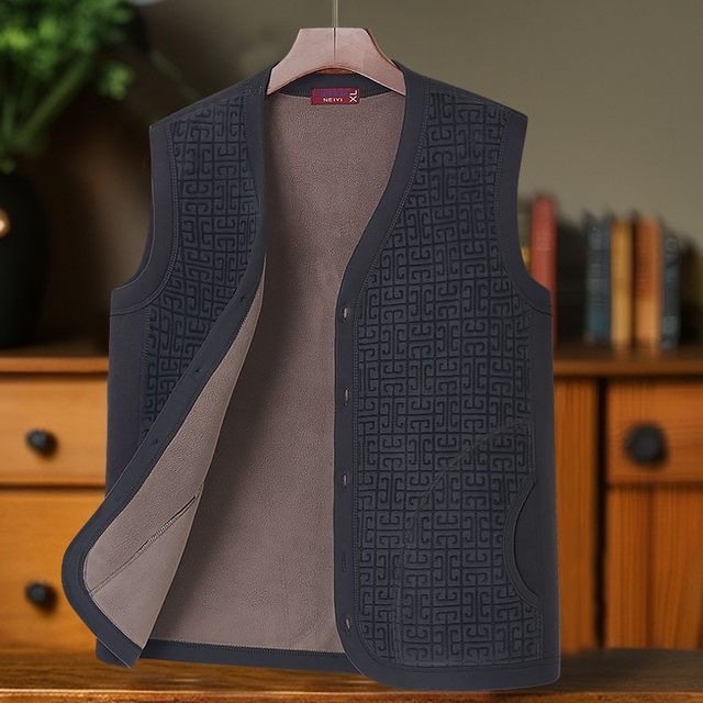 Chao Dad Men's Men's Plush Vests Dad Packing Autumn and Winter Middle ...
