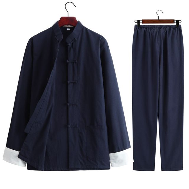 Tang suit men's retro h Chinese style Zen suit men's spring and autumn ...