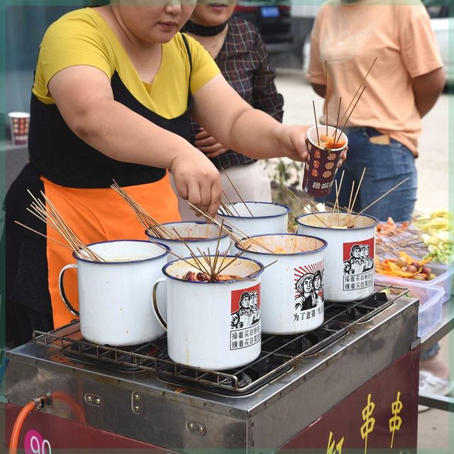 Tea vat skewers stall Internet celebrity trolley gas special stove hot ...