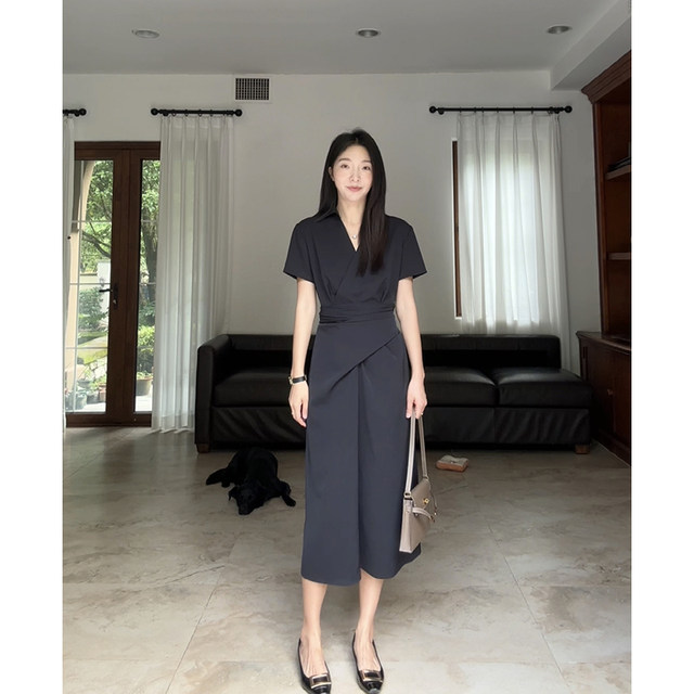 Guo Jiujiu's French high-end suit v-neck waist tie commuting design ...