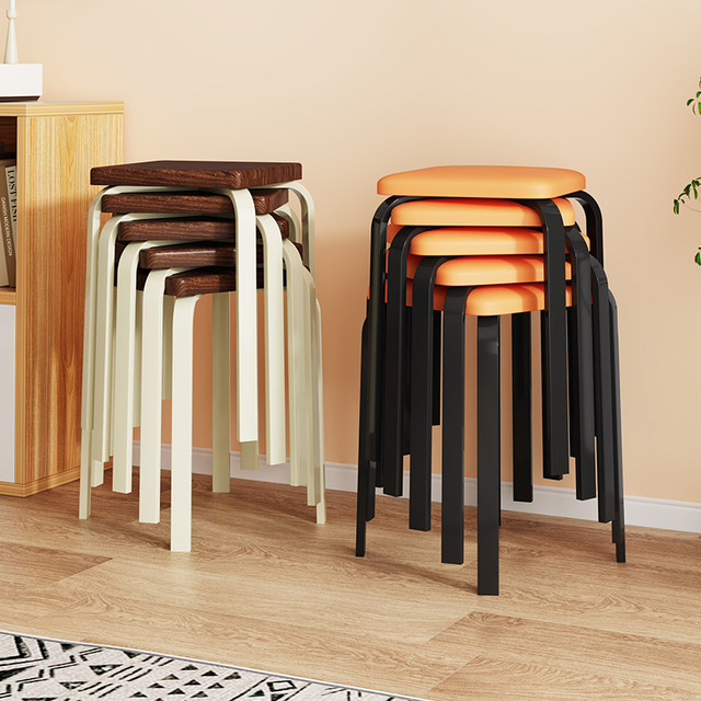 Iron home round stool stackable living room dining table chairs modern ...