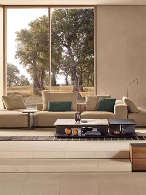 Italian minimalist Poliform large flat floor villa horizontal hall ...