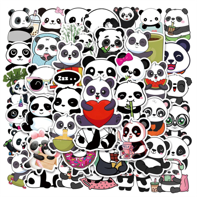 50 cute panda emoticons children's reward stickers decorative laptop ...