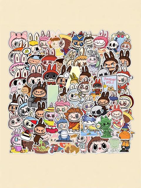 New 60 pieces of labubu cute anime graffiti stickers decoration ...