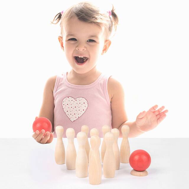 Parent-child wooden toy bowling children's educational brain ...