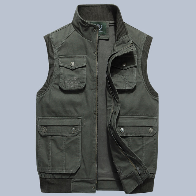 Work vest men's autumn loose large size multi-pocket photography vest ...