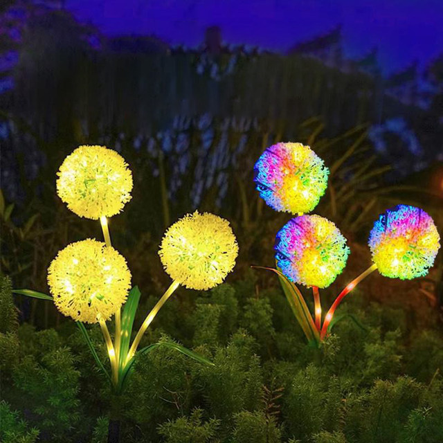 Solar green onion jellyfish lamp ground plug lamp outdoor waterproof ...