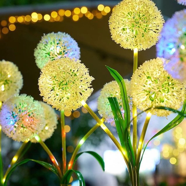 Solar green onion jellyfish lamp ground plug lamp outdoor waterproof ...