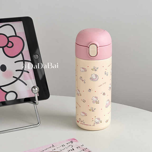 hellokitty straw water cup thermos cup female 2024 new high-looking portable direct drinking cup ...