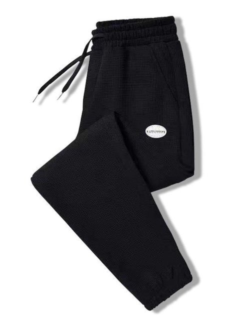 Waffle Casual Pants for Men 2024 Autumn New High-End Joggers Nine-Point ...