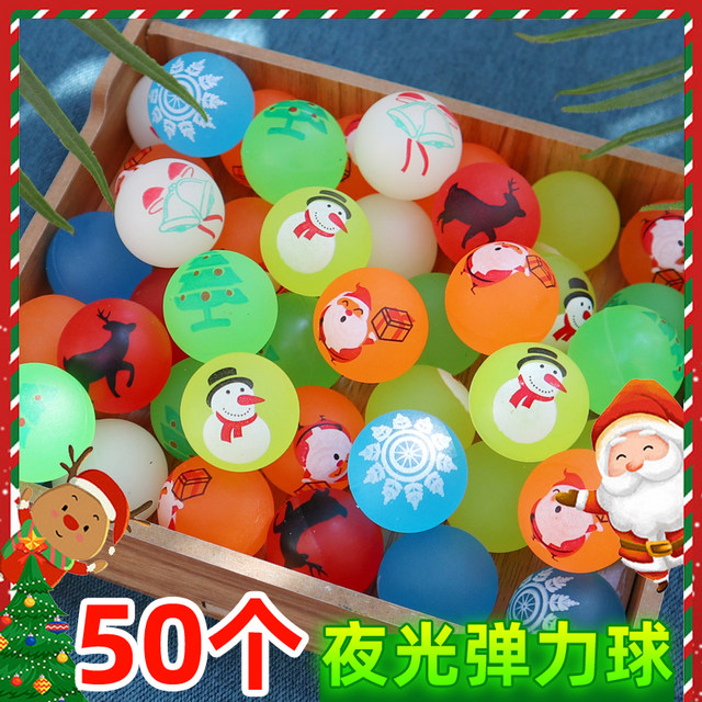 Christmas bouncy ball, luminous ball, rubber solid bouncing ball toy ...