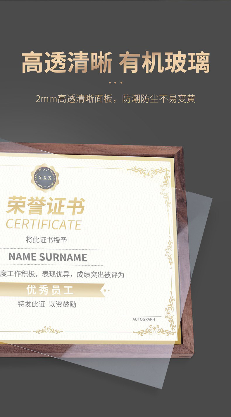 Honor Certificate Frame For A4 Documents | Goldlonsen Display Box