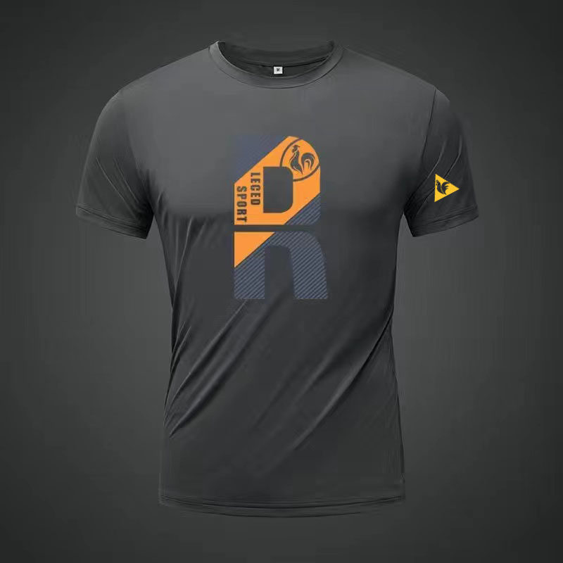 2024 ice silk thin short-sleeved T-shirt men's new style round neck ...