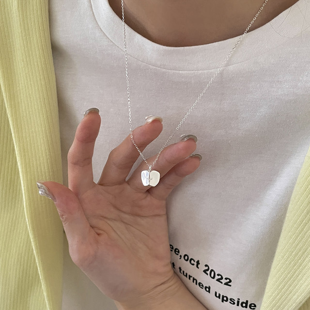 Ping An fruit pendant sterling silver necklace fresh and simple light ...