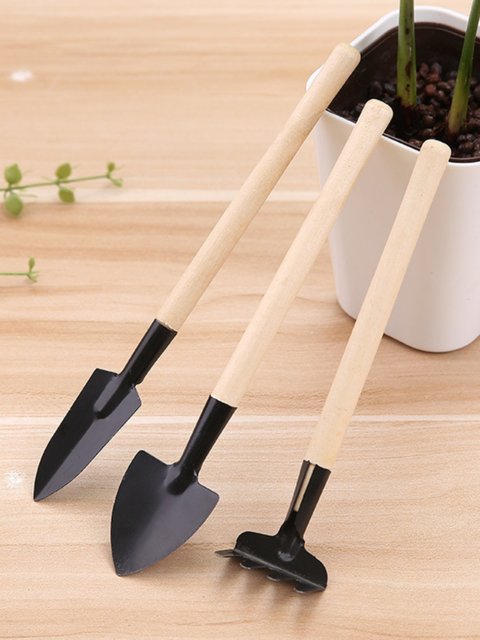 Three-piece set of mini gardening tools, flower planting tools ...