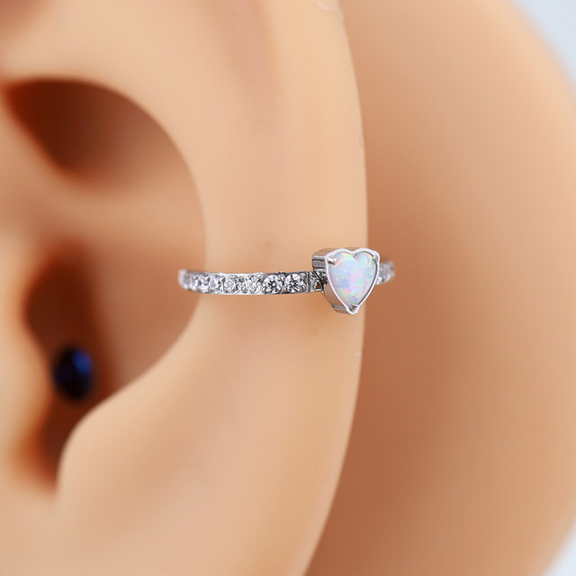 Shinma white love Aobao silver silver earrings earring ear buckle ear bone bone ring cold and ...