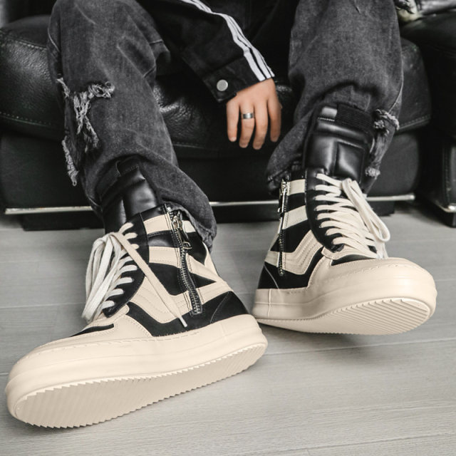 ro shoes inverted triangle high-top shoes men's inner heightening thick ...
